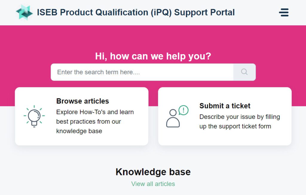 ISEB Project Qualification (iPQ) Registration & Administration - ISEB