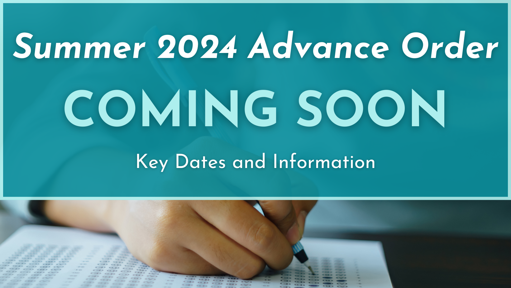 Summer 2024 Advance Order - Coming Soon - ISEB