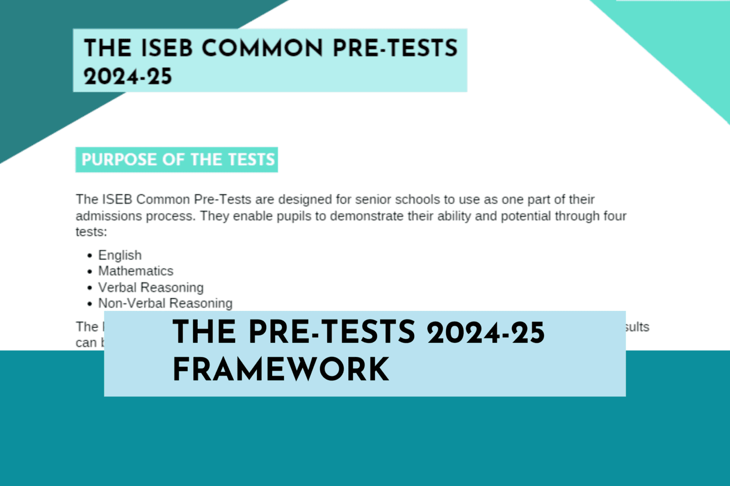 Iseb The Official Pre Tests 11 Test Framework
