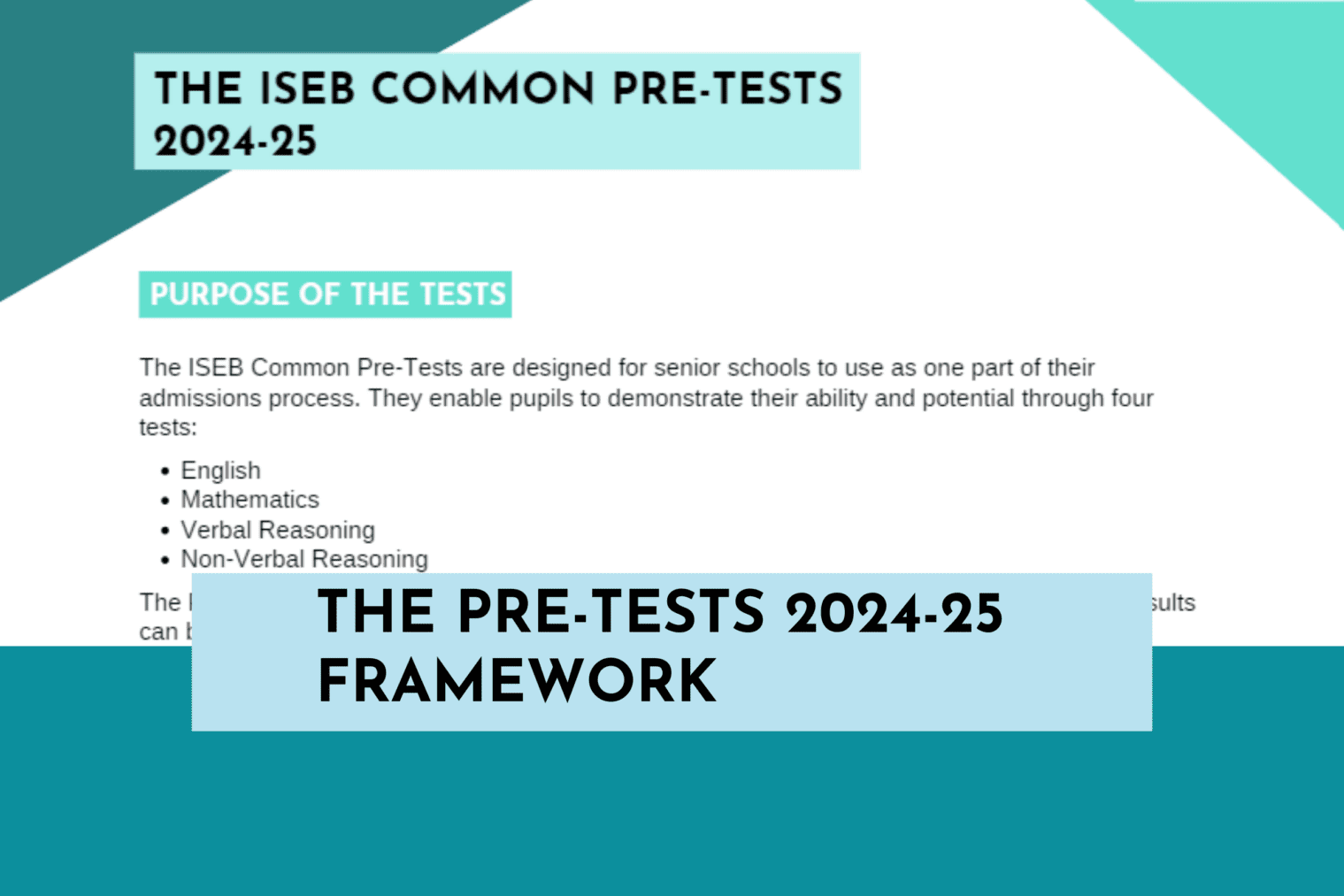 ISEB | Free preparation toolkit for the Pre-Tests (11+)